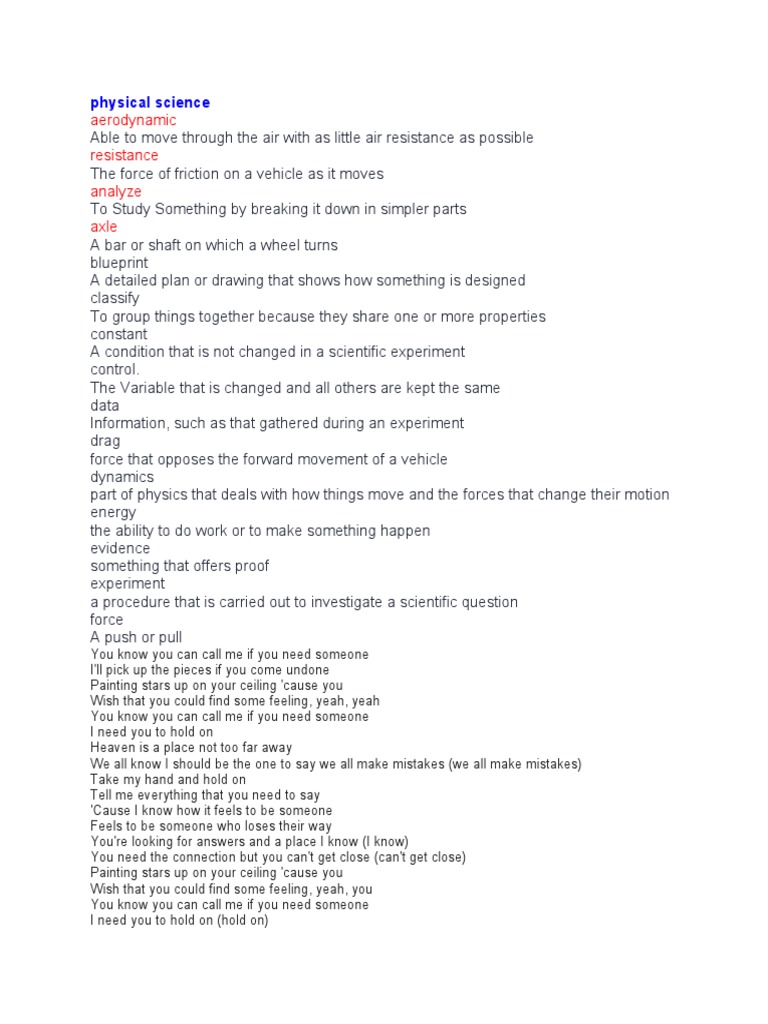 Physical Science | PDF | Force | Experiment