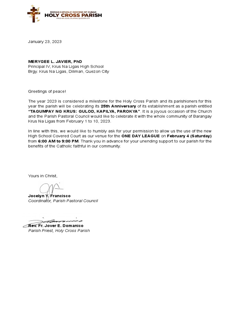 Venue Letter Request - HS | PDF