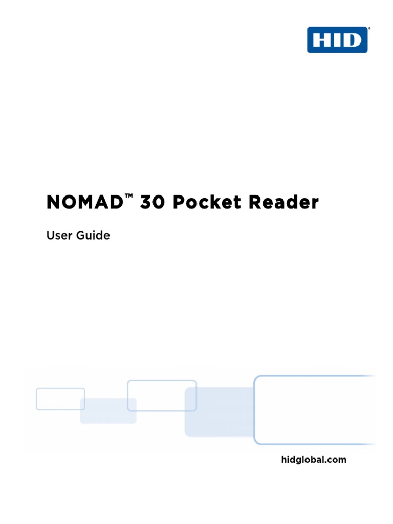 NOMAD 30 Pocket Reader User Guide | PDF | Fingerprint | Android (Operating System)