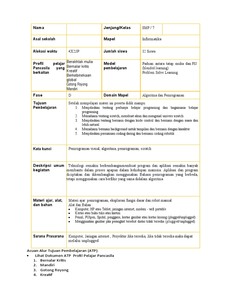 Modul Ajar Algoritma Pertemuan 2 | PDF