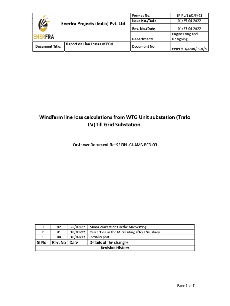 PCN Line Loss SPI3PL-GJ-AMB-PCN-03 | PDF | Electric Power Transmission ...