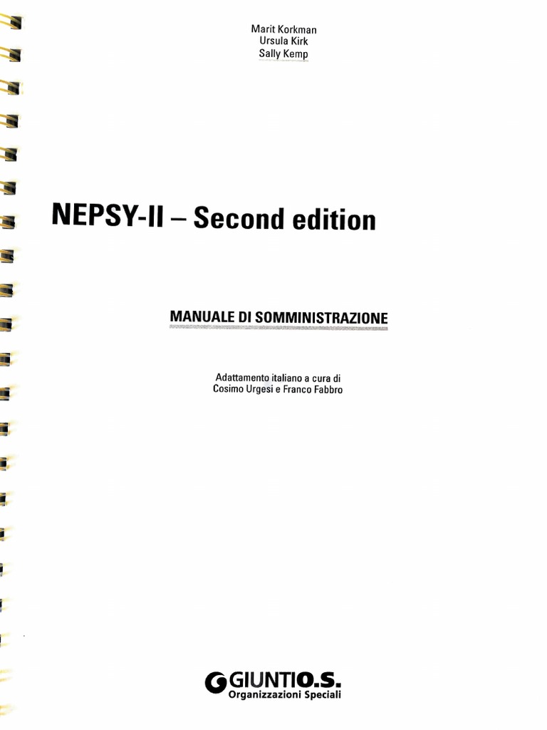 Manuale Di Somministrazione Nepsy II | PDF