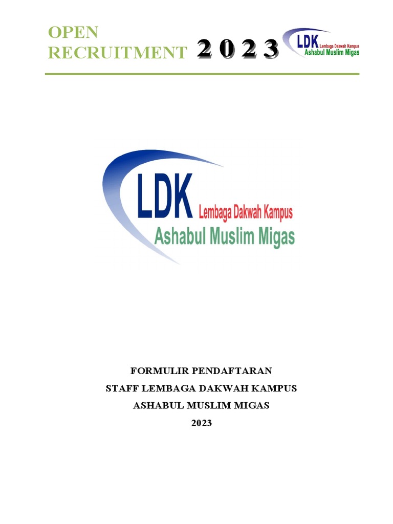 Formulir Oprec LDK Amm 2023 | PDF