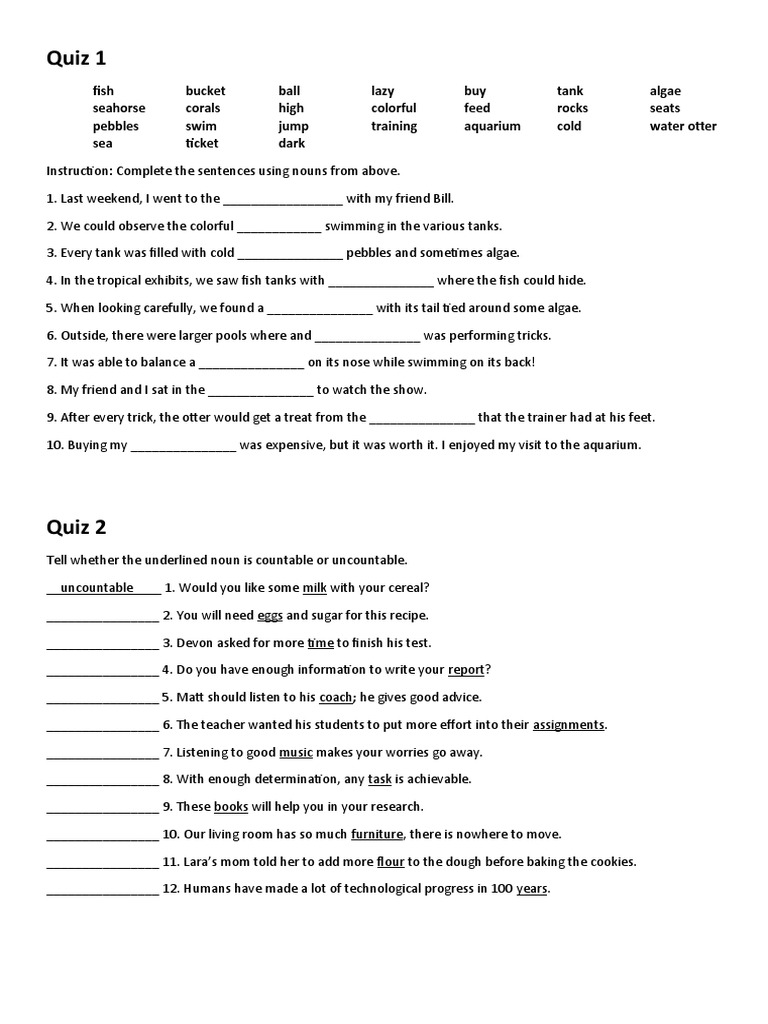 Moving Test Answer Sheets | PDF | Aquarium