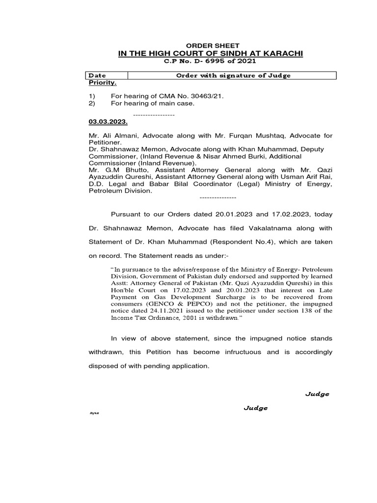 C.P No. D - 6995 of 2021 | PDF | Law