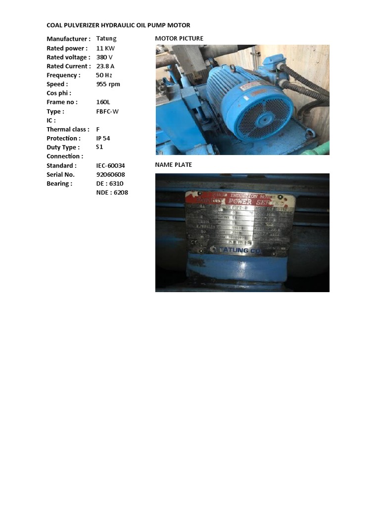 Data Motor | PDF | Electric Motor | Physical Quantities