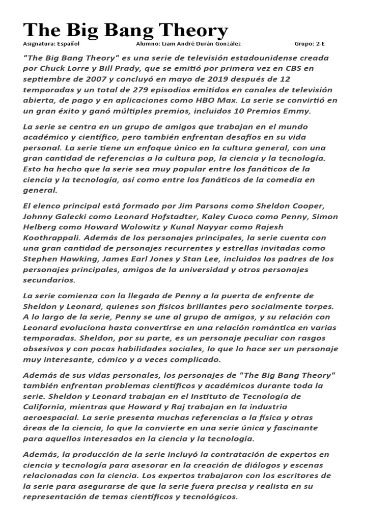 The Big Bang Theory | PDF