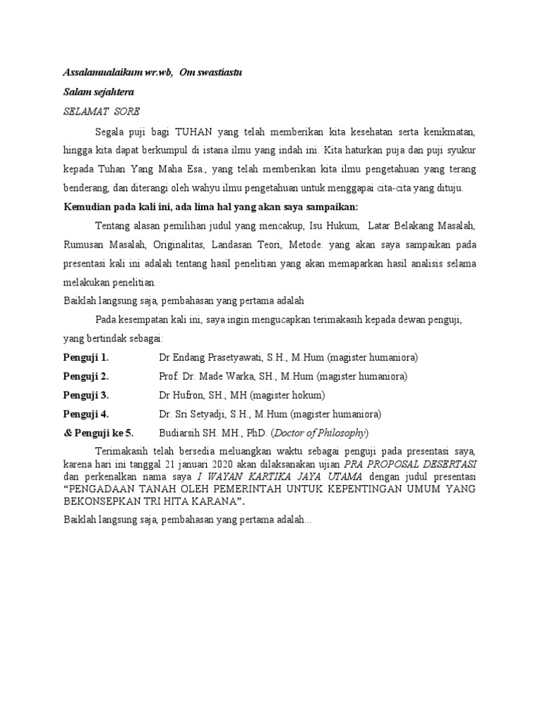kata pEmbuka presentasi | PDF