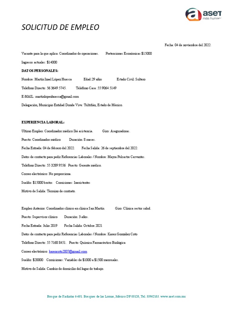 Solicitud de Referencias Contestada | PDF