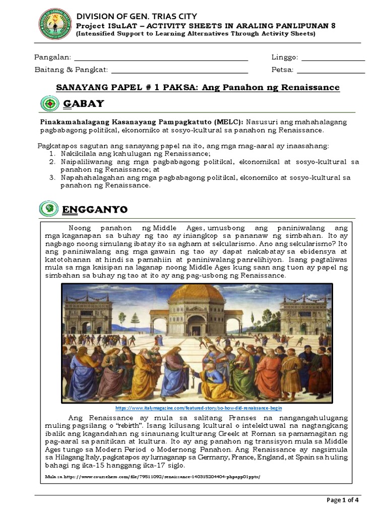 G8 AP 3rd A Week 1 FINAL | PDF