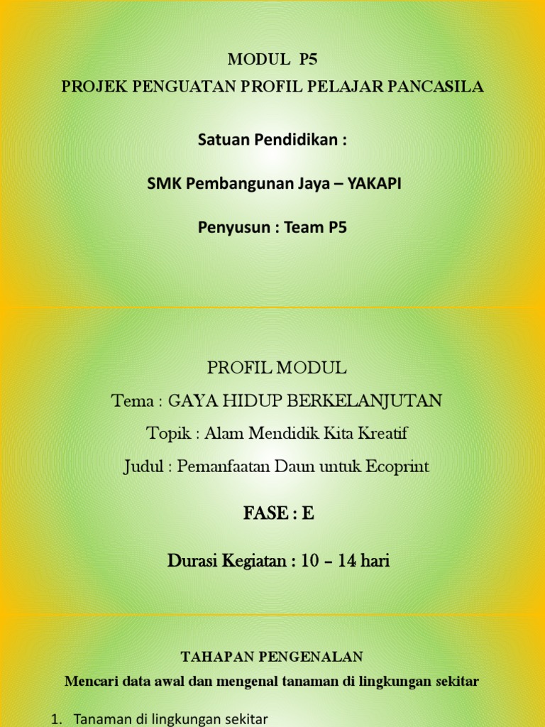 Modul P5-Ecoprint - Siswa | PDF
