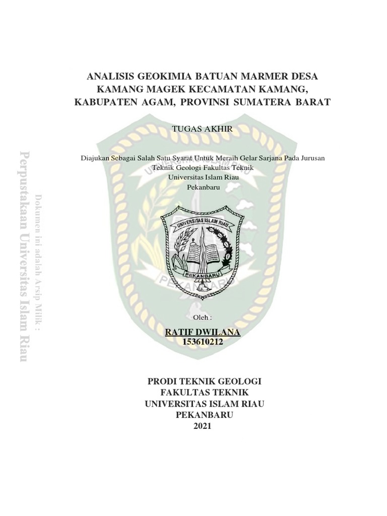 Analisis Geokimia Marmer Kamang Magek | PDF | Sains & Matematika