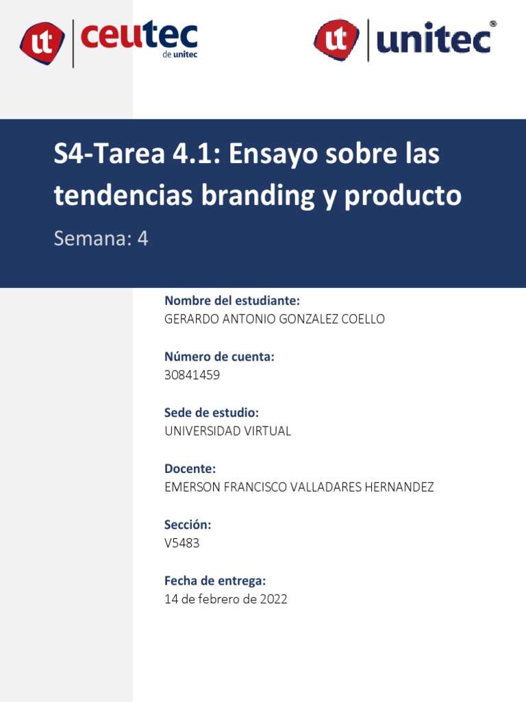 S4 Tarea 4.1 Ensayo Sobre Las Tendencias Branding y Producto PDF | PDF ... S4 Tarea 4.1 Ensayo Sobre Las Tendencias Branding y Producto PDF | PDF ...