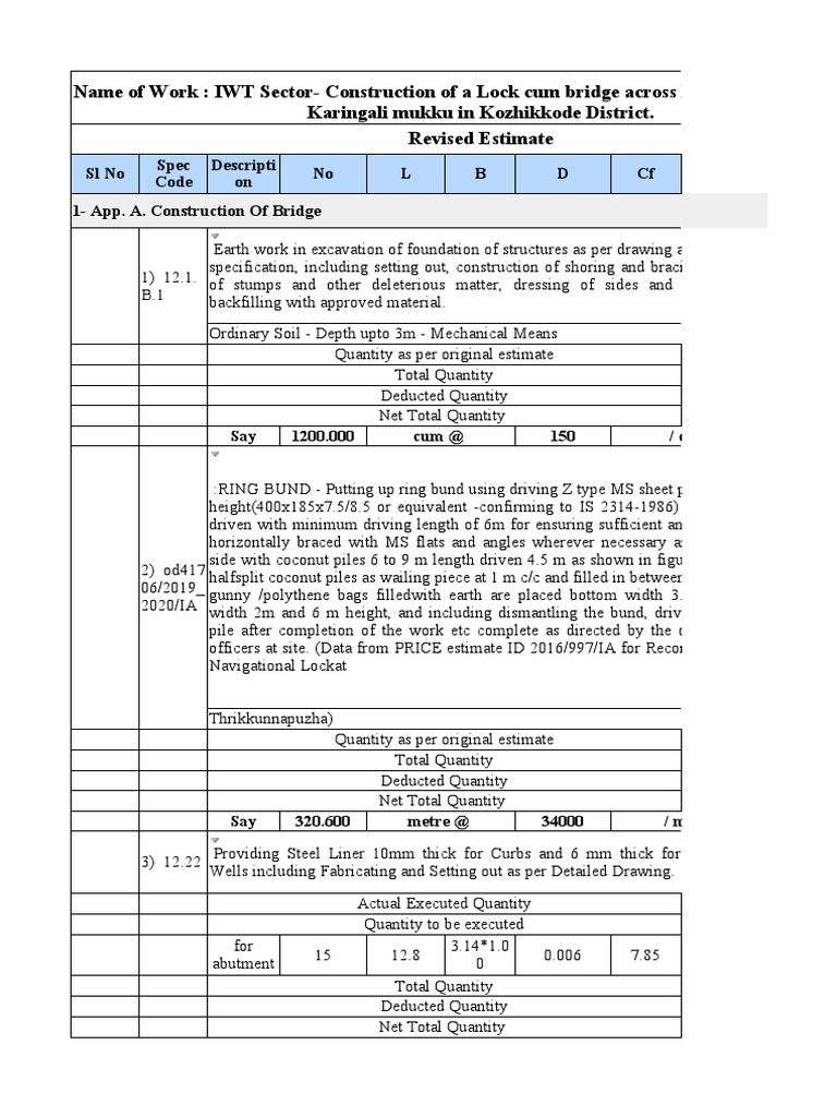 RE Estimate | PDF | Deep Foundation | Concrete