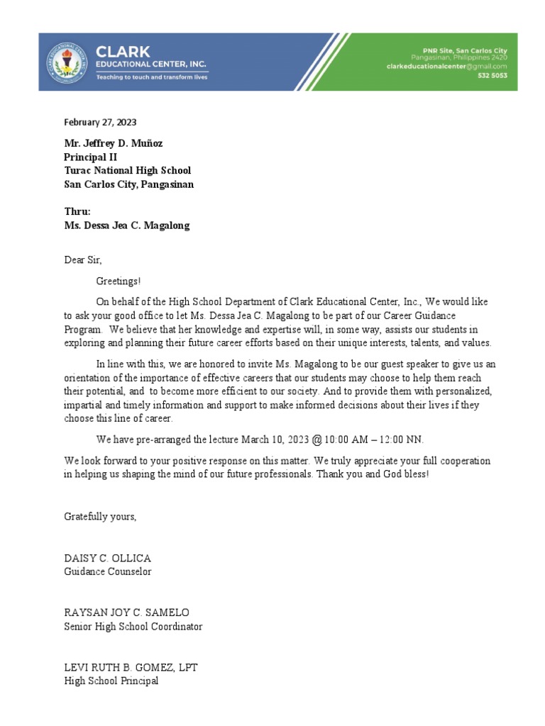 Invitation Letter Ms. Magalong | PDF