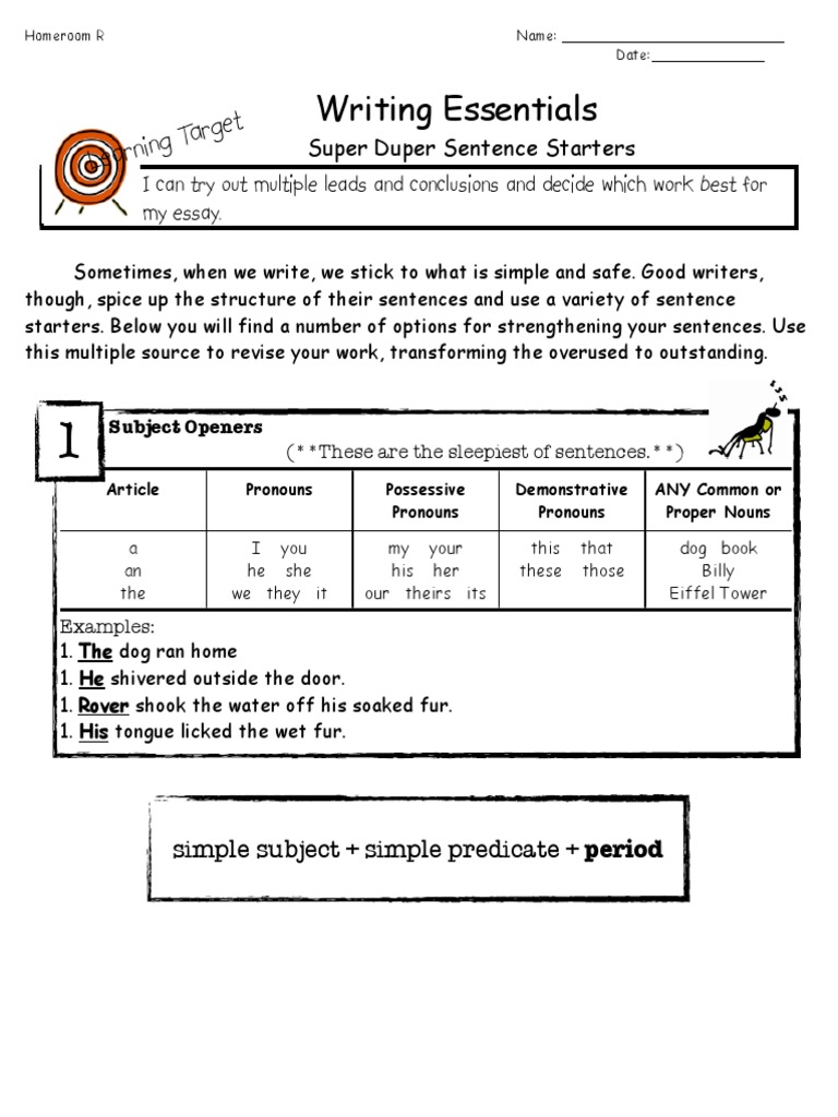 Sentence Starters | PDF | Verb | Languages