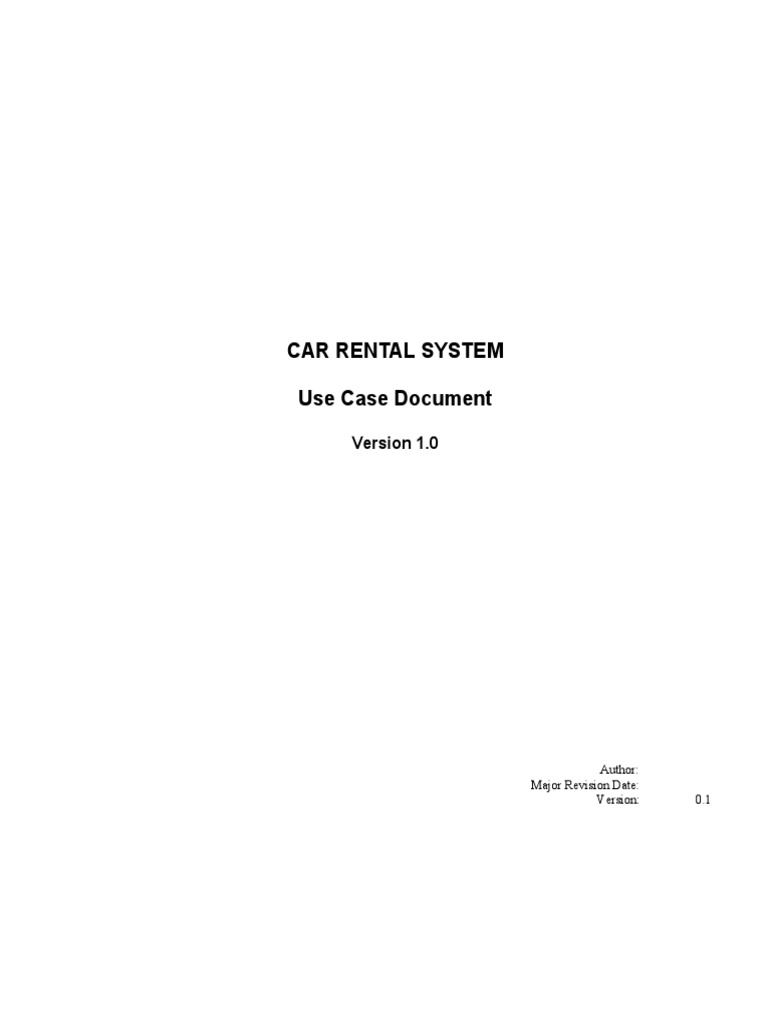 Case Study Car Rental System | PDF | Use Case | Computing