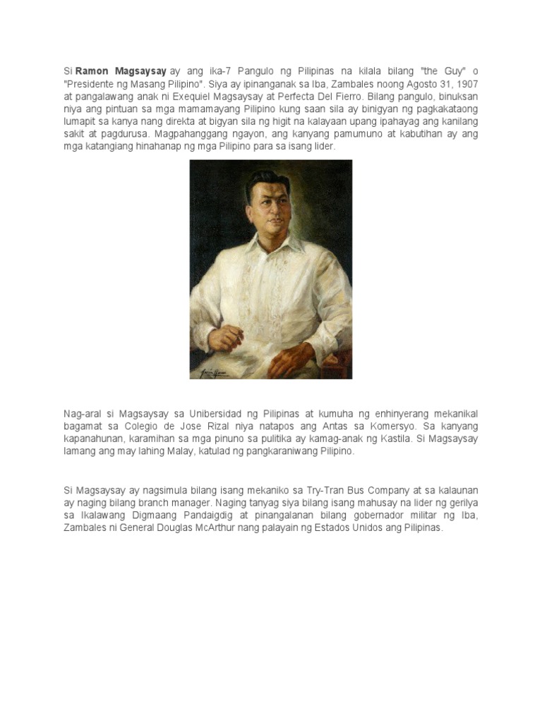 Talambuhay Ni Ramon Magsaysay | PDF
