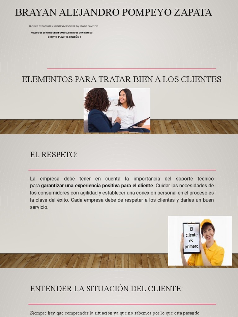 Copia de Elementos para Tratar Bien Al Cliente | PDF | Soporte técnico ...
