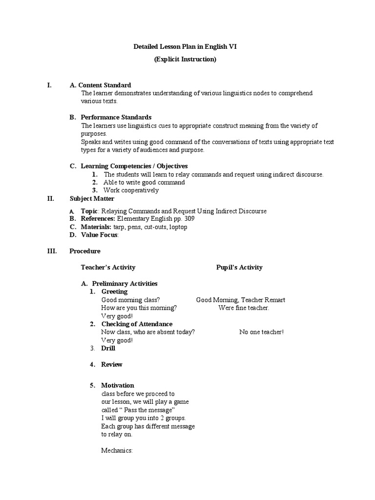 Detailed Lesson Plan in English - Week2, Day 3 | PDF | Lesson Plan ...