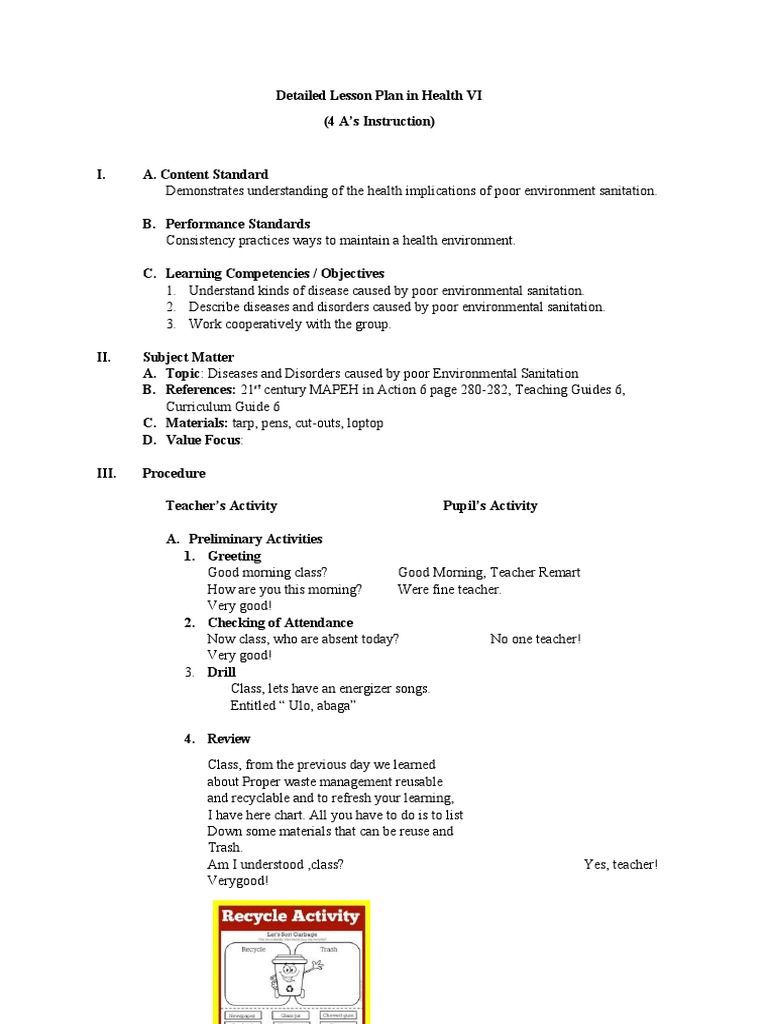 Detailed Lesson Plan in Health | PDF | Lesson Plan | Teachers