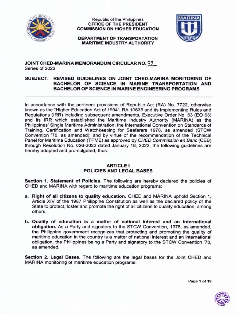 JCMMC No. 03 Series of 2022 1 | PDF | Educational Assessment | Regulatory Compliance