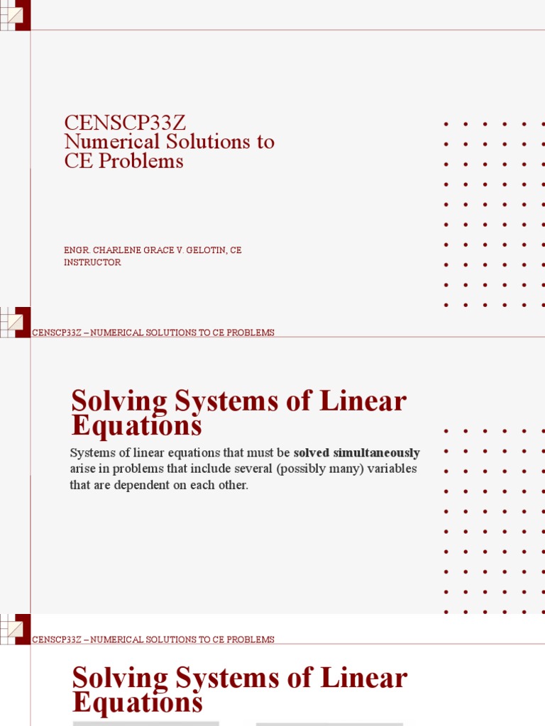 Numerical Methods for Linear Equations | PDF | Numerical Analysis ...