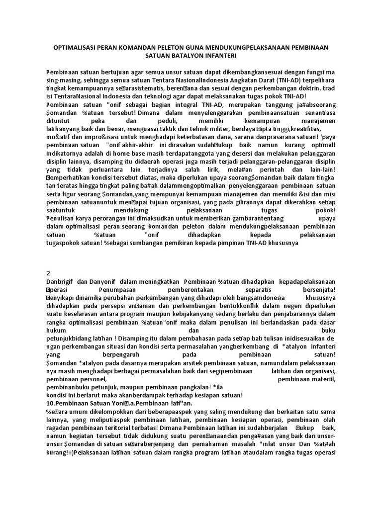 Optimalisasi Peran Komandan Peleton Guna Mendukungpelaksanaan Pembinaan ...