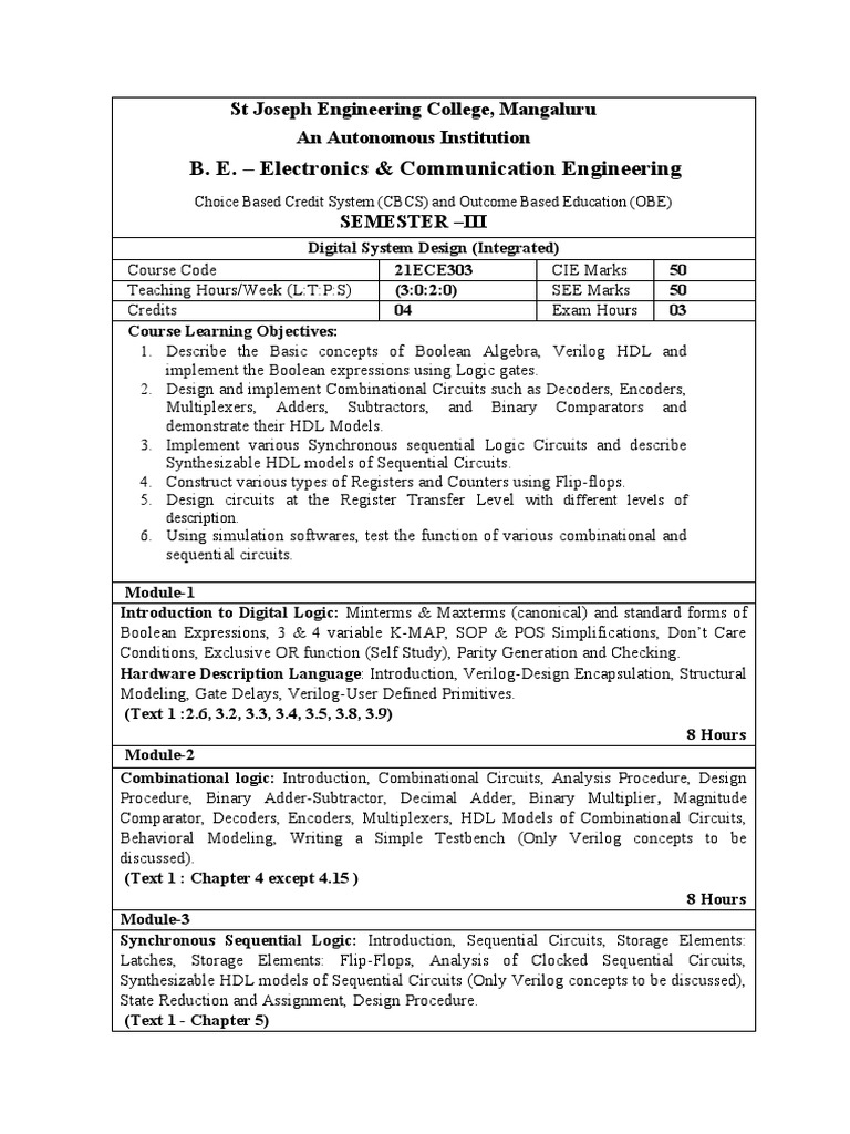 21ECE303 | PDF | Hardware Description Language | Logic Gate