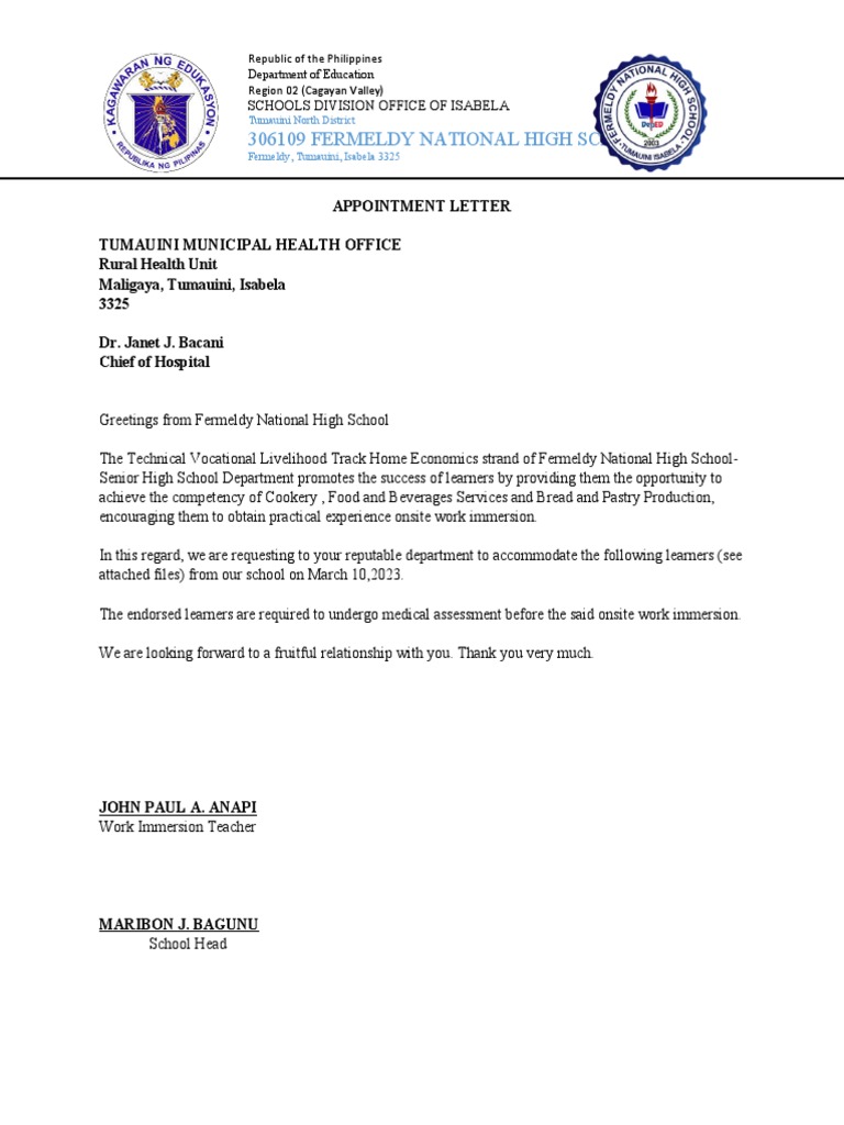 ENDORSEMENT LETTER (Balay Inasal) | PDF | Wellness