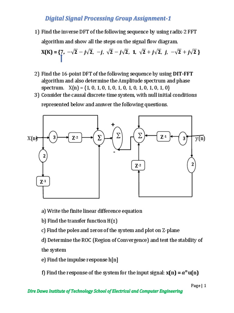 Dsp Group Assignment 1 Pdf 