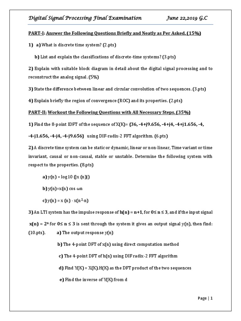 Dsp Final Exam Pdf