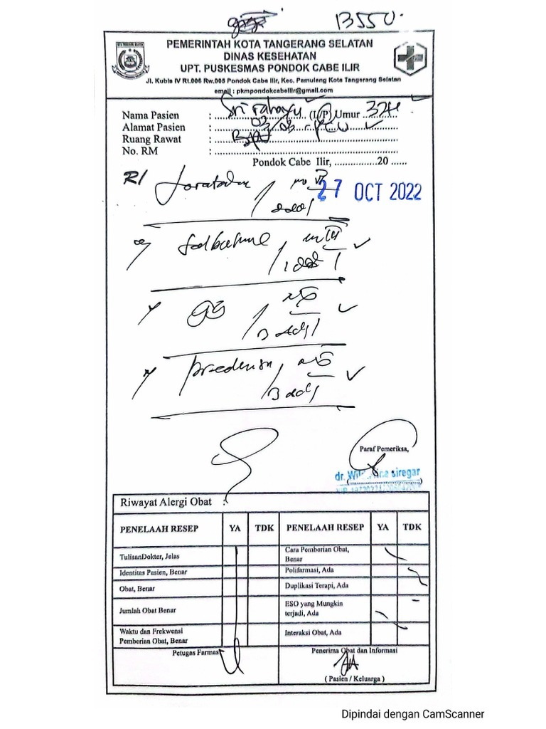 Ep 3.10 Bukti Kajian Resep Dan Obat Di Lembar Resep | PDF