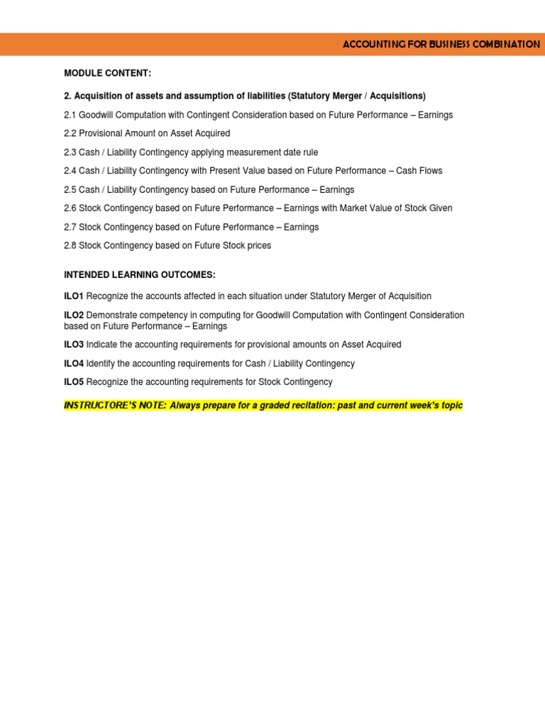 Buscom - Module 3 | PDF | Goodwill (Accounting) | Stocks