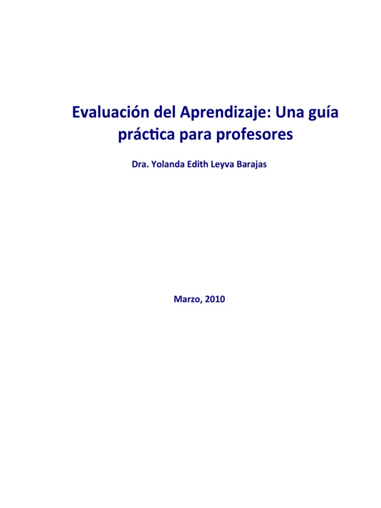 Guia Evaluacion Aprendizaje2010 | PDF | Evaluación | Plan de estudios