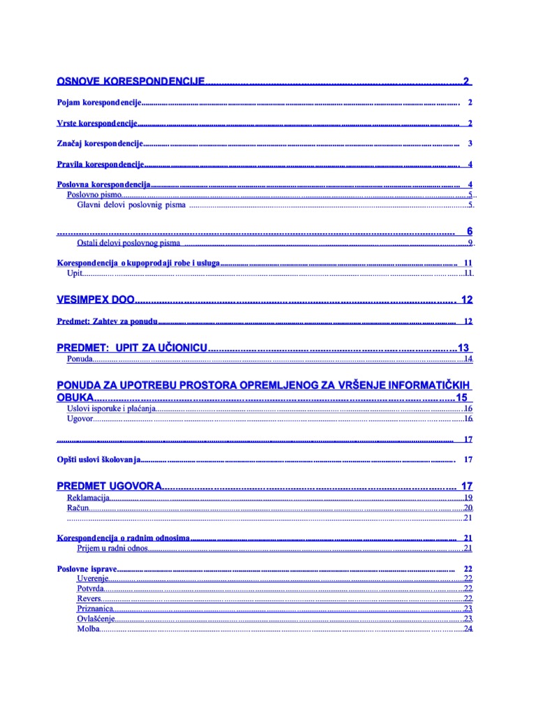 Osnove-Korespondencije | PDF