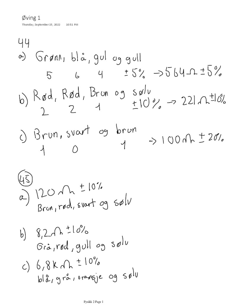 Fysikk 2 - Øving 1 | PDF