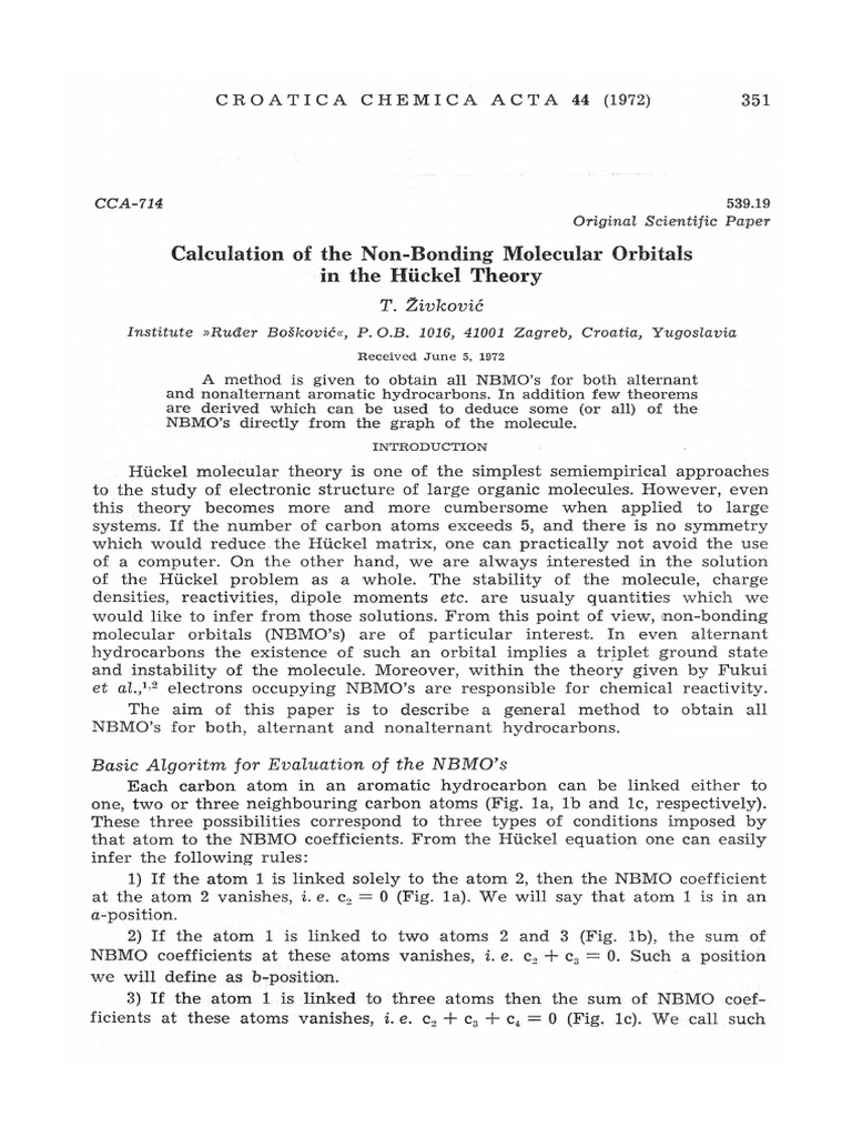 Huckel Theory | PDF | Molecular Orbital | Molecules