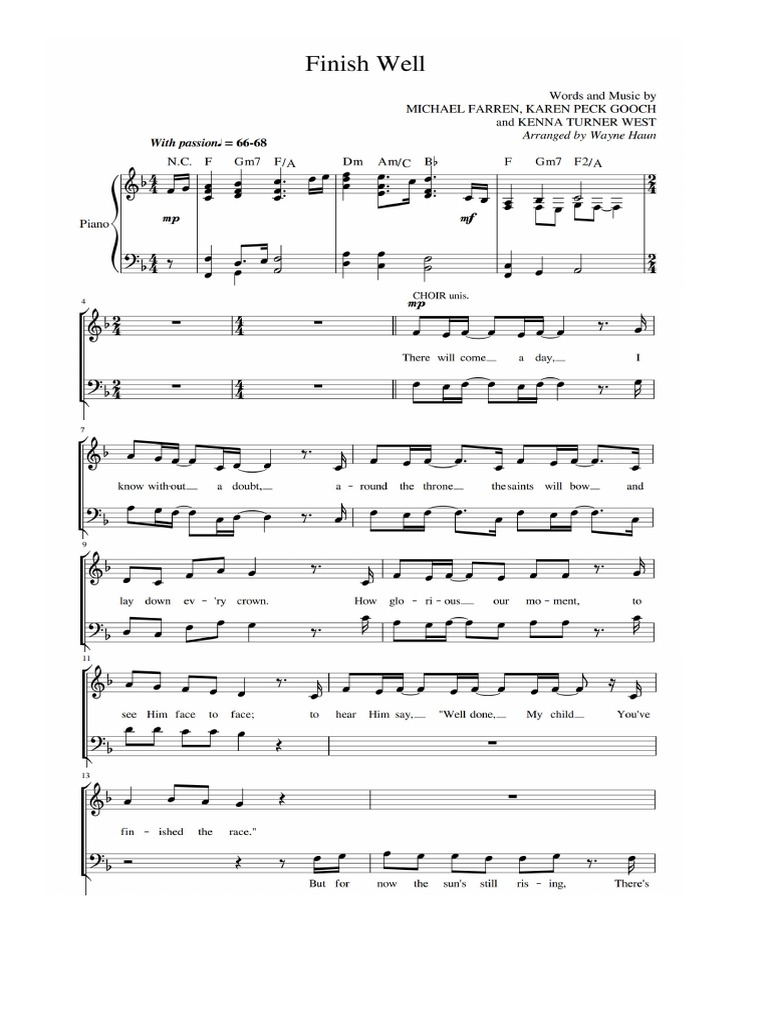 Finish Well - Singers | PDF