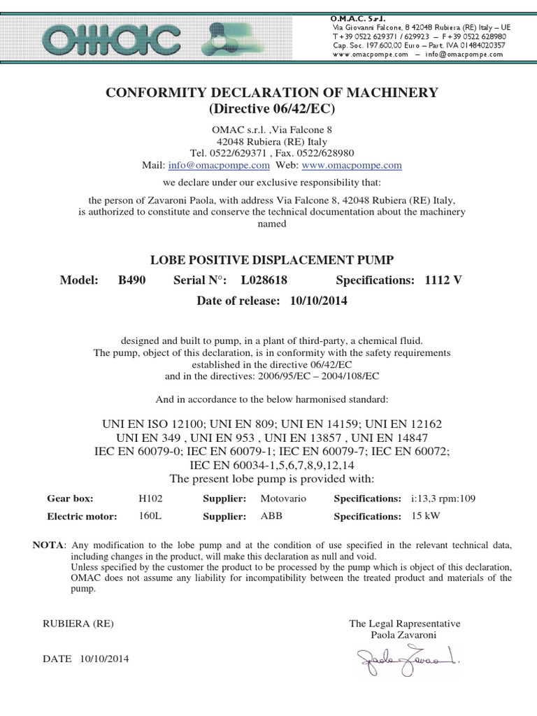 CE Declaration | PDF | International Electrotechnical Commission ...