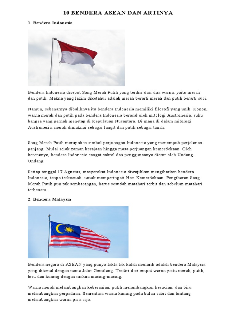 10 BENDERA ASEAN DAN ARTINYA | PDF