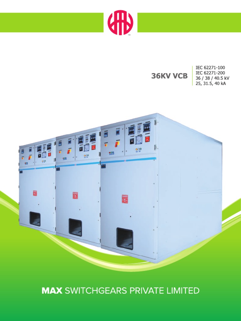 36kV INDOOR VCB CATALOUGE - MAX SWITCHGEARS | PDF