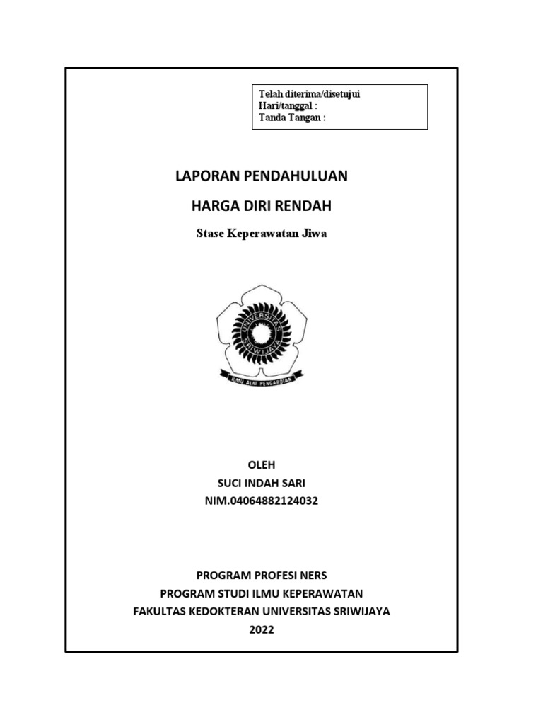 LP Harga Diri Rendah | PDF | Pengembangan Diri