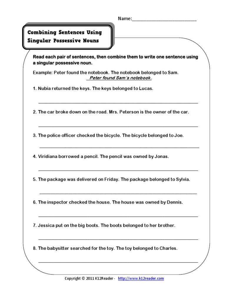 Singular Possessive Nouns | PDF | Grammar | Human Communication