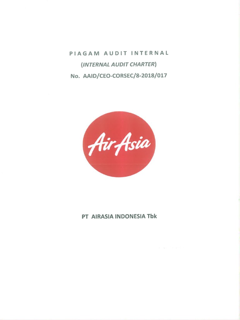 Piagam Audit Internal PT AirAsia Indonesia TBK | PDF Piagam Audit Internal PT AirAsia Indonesia TBK | PDF