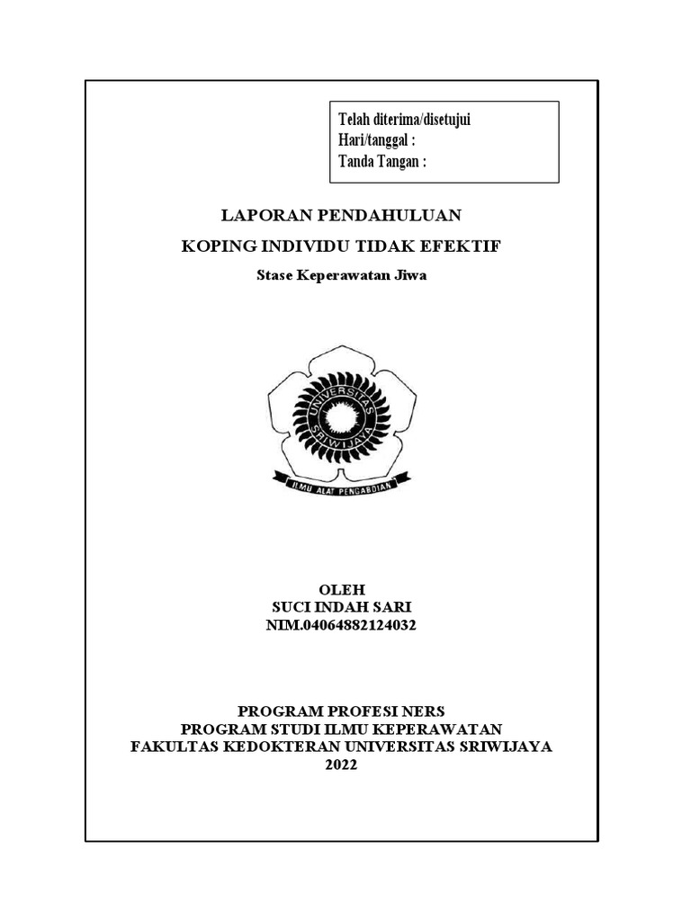 LP Koping Individu Tidak Efektif | PDF | Pengembangan Diri