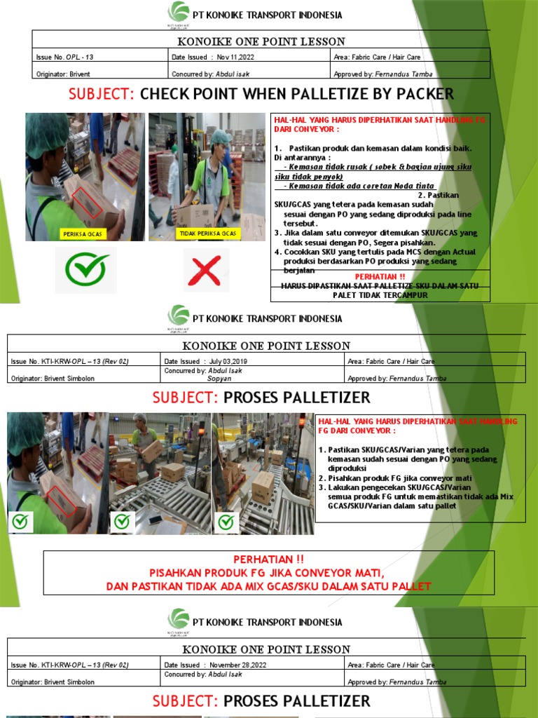 KTI-KRW-OPL - 13 Proses Palletizer - Rev 02 | PDF