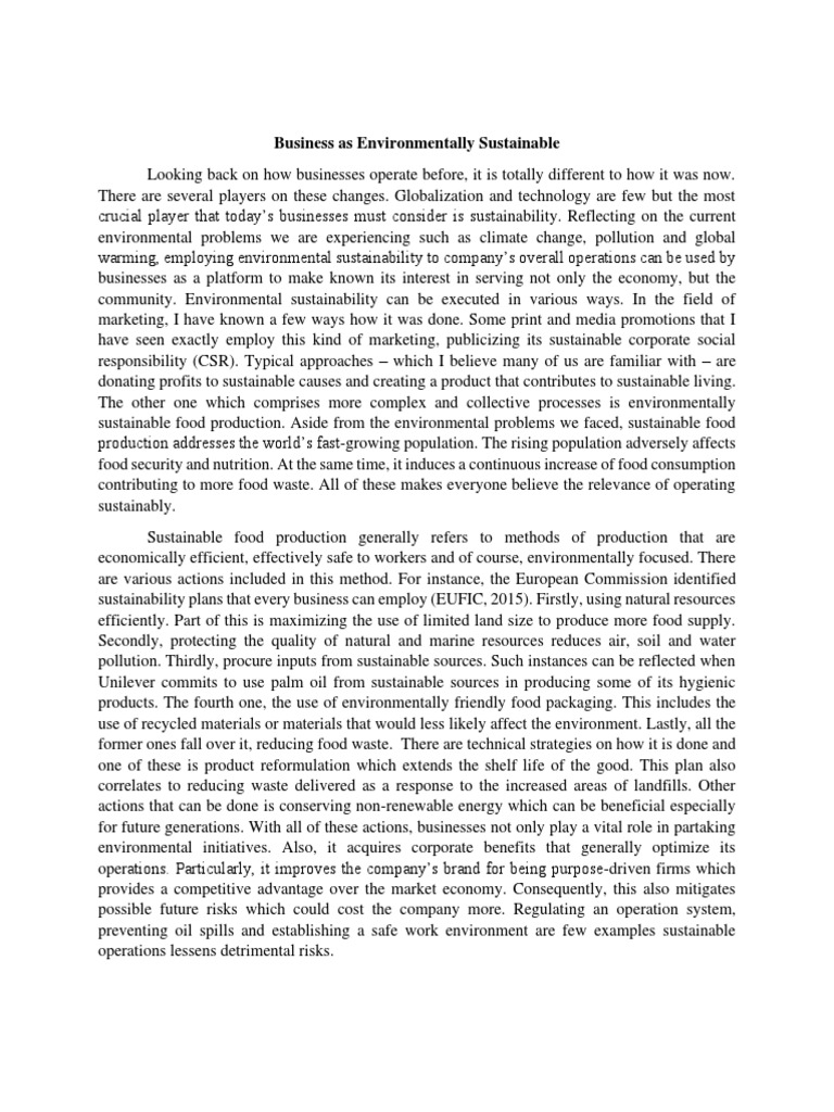 500 Word Essay | PDF | Sustainability | Waste