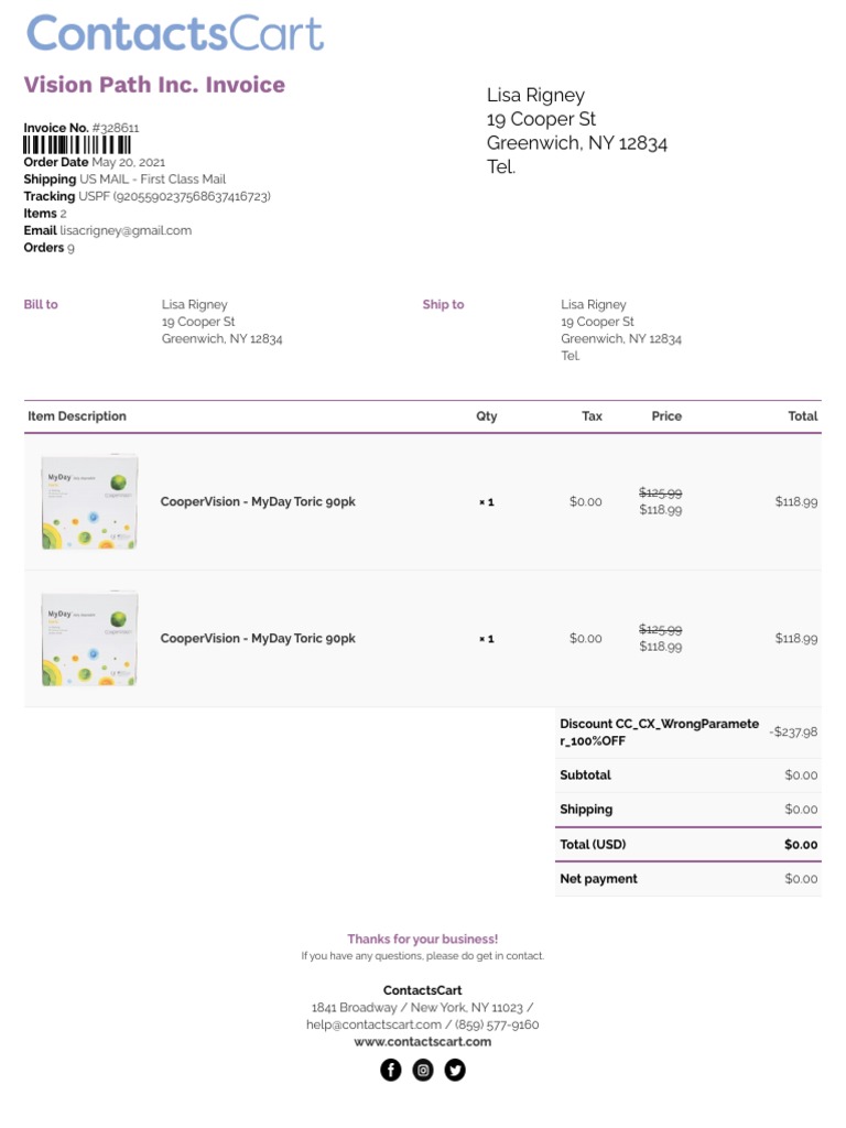 INVOICE Lisa Rigney | PDF | Economies | Business