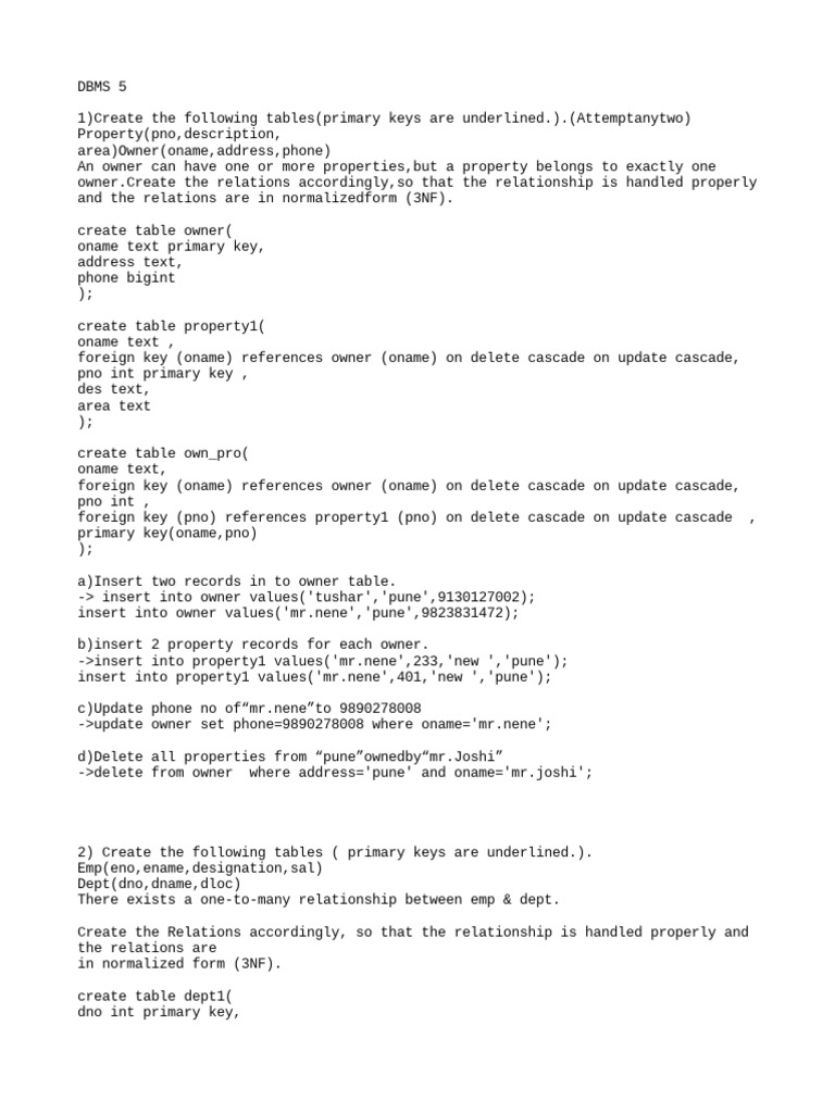 Dbms 5 | PDF | Data Management Software | Information Science